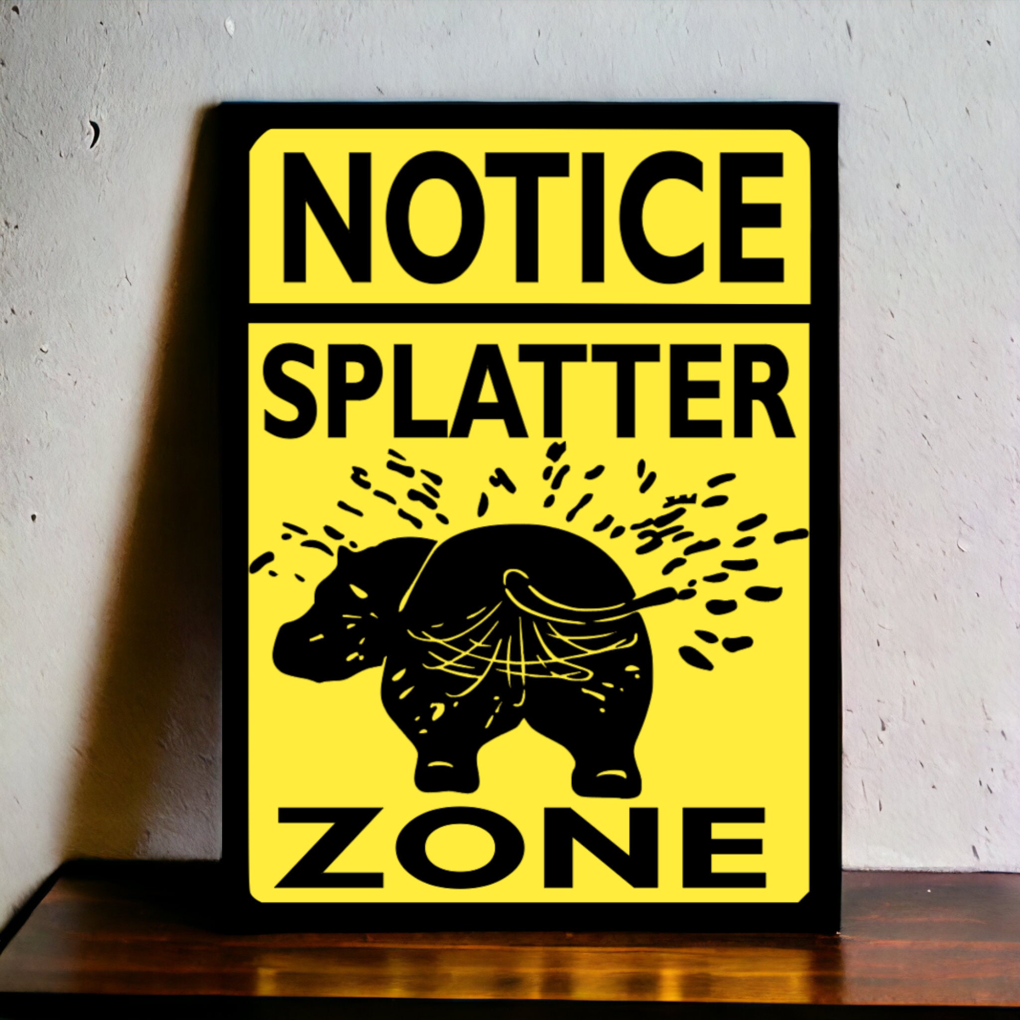 Zoo Sign Notice Splatter Zone Hippo Sign Hippopotamus - Etsy