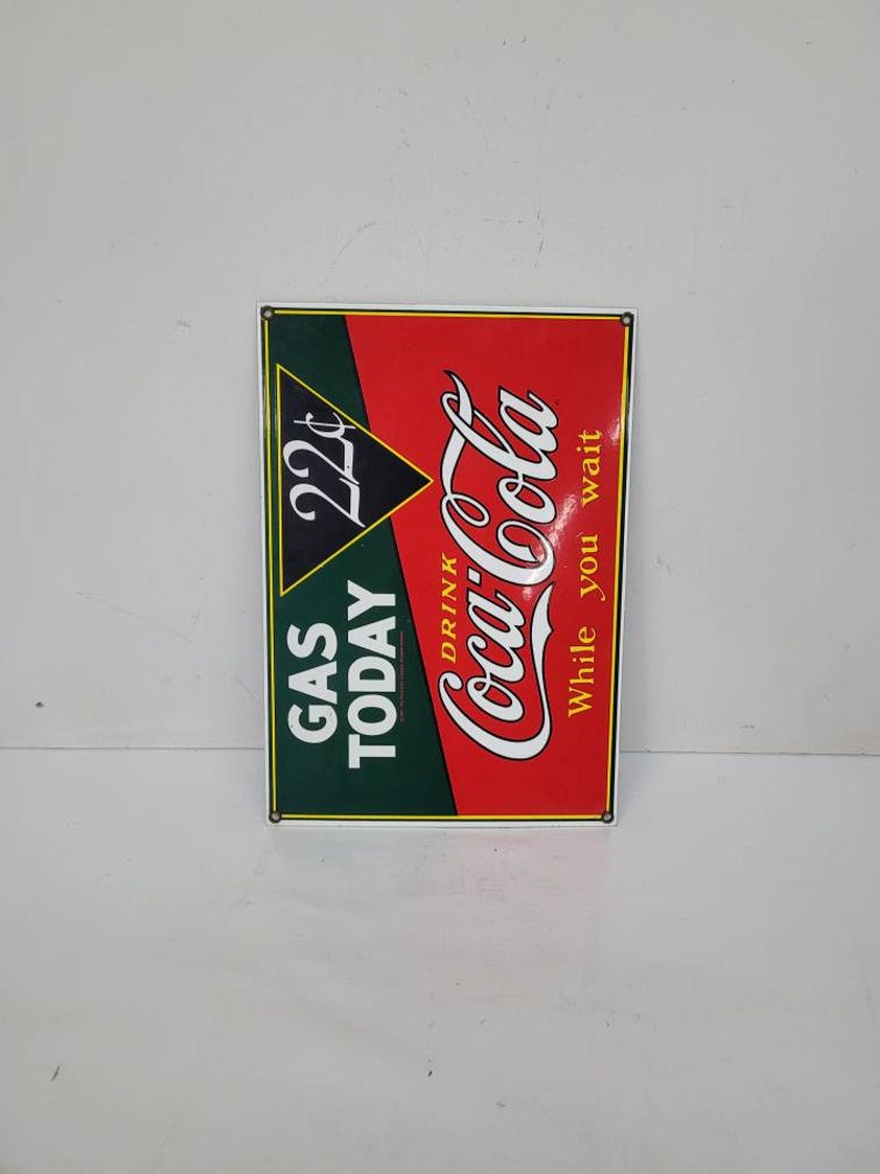 Enameled Coca-cola Gas Sign - Etsy