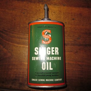 Vintage Singer Sewing Machine Oil Tin With Lead Top 3 Oz. - Etsy