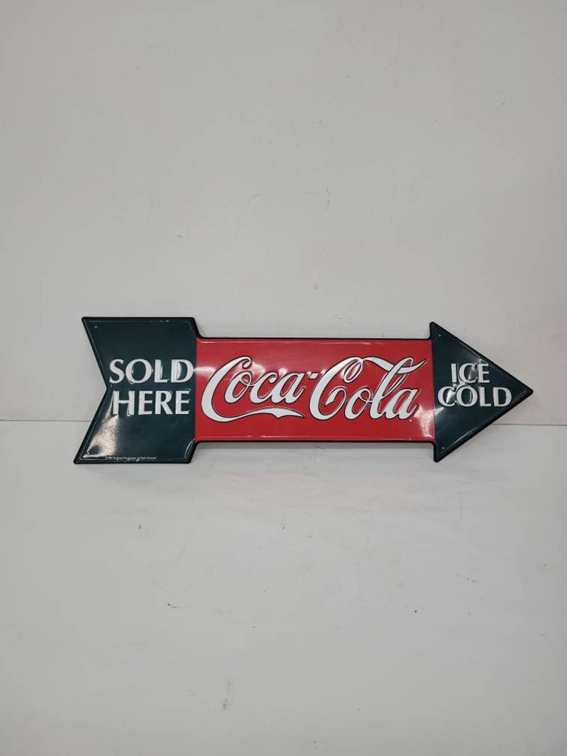 Tin Coca-cola Sign Arrow | Etsy