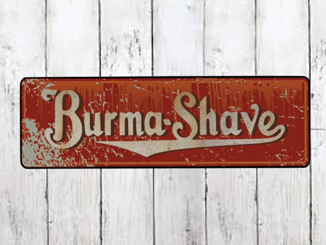 Burma Shave Barber Sign Vintage Advertizing Shaving Sign - Etsy