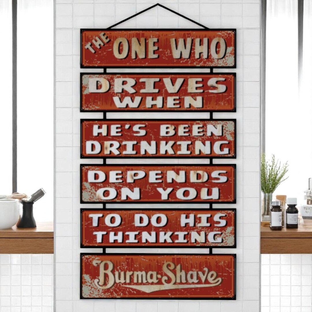 Burma Shave Barber Sign Advertising Shaving Sign - Etsy