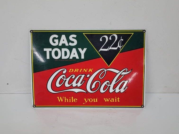 Enameled Coca-cola Gas Sign - Etsy