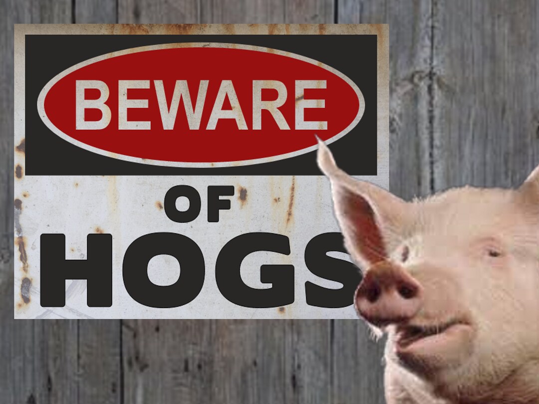 Beware of Hogs Warning Sign Farm Sign Pigs - Etsy