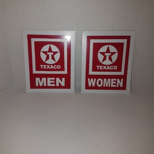 TEXACO Mens and Womens Metal Bathroom Restroom Toilet Sign - Etsy