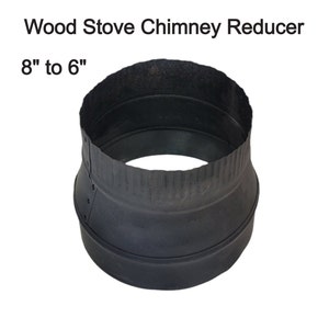 Wood Stove Pipe Reducers 6-7-8 Inches Black Wood Stove Chimney Pipe ...