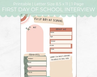 Back to School Printable First Day of School Questionnaire - Etsy