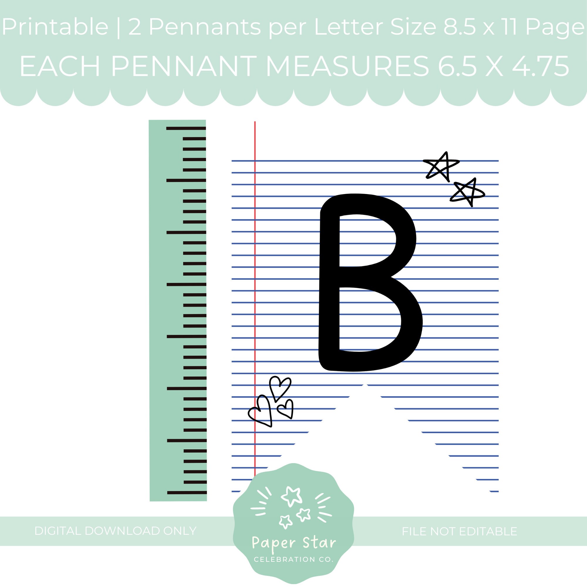 Back to School Banner: Notebook Paper Pennants (digital Download PDF ...