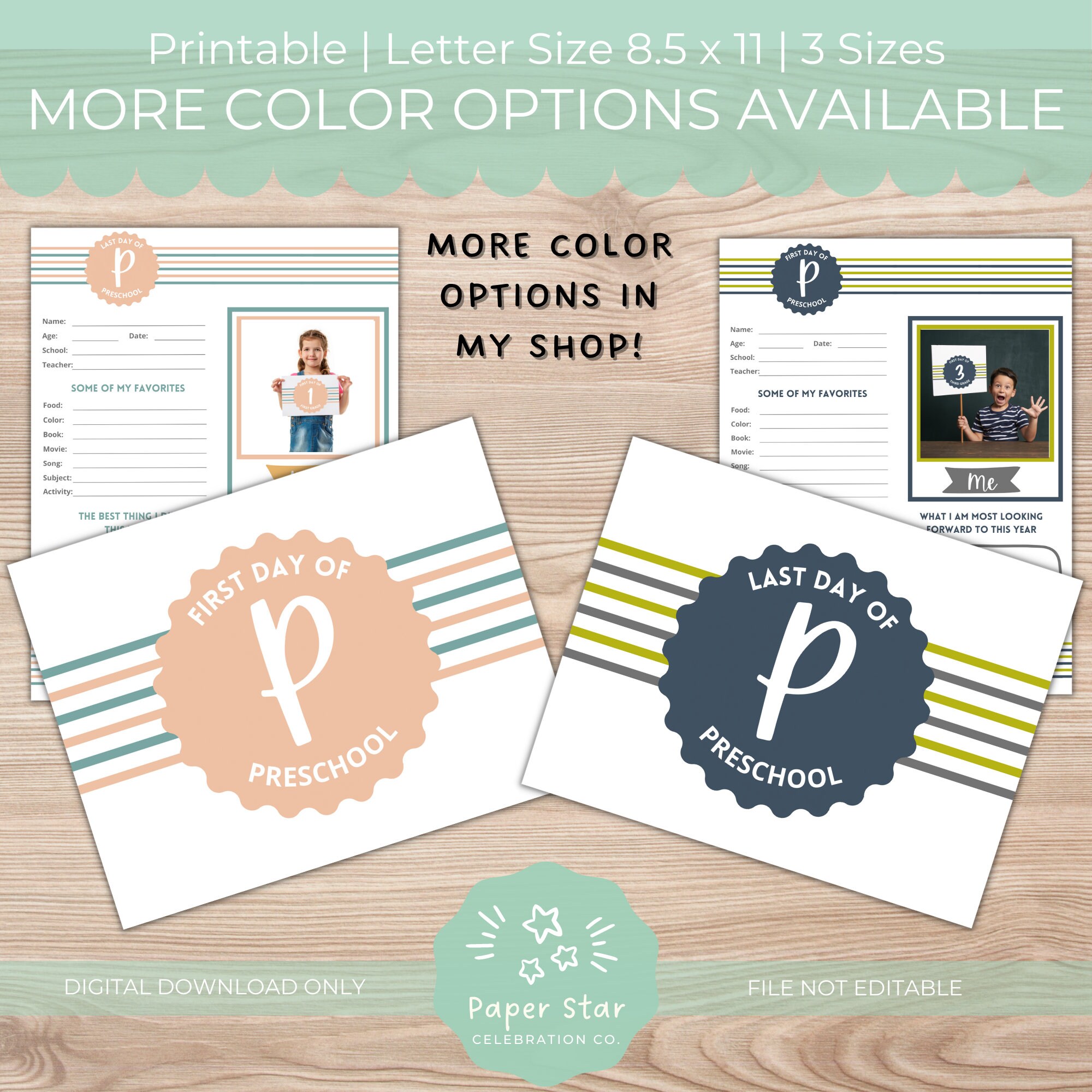 Back to School Printables for First & Last Day of School - Etsy