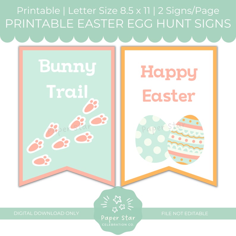 Printable Easter Egg Hunt Yard Signs Kit (digital Download PDF) - Etsy