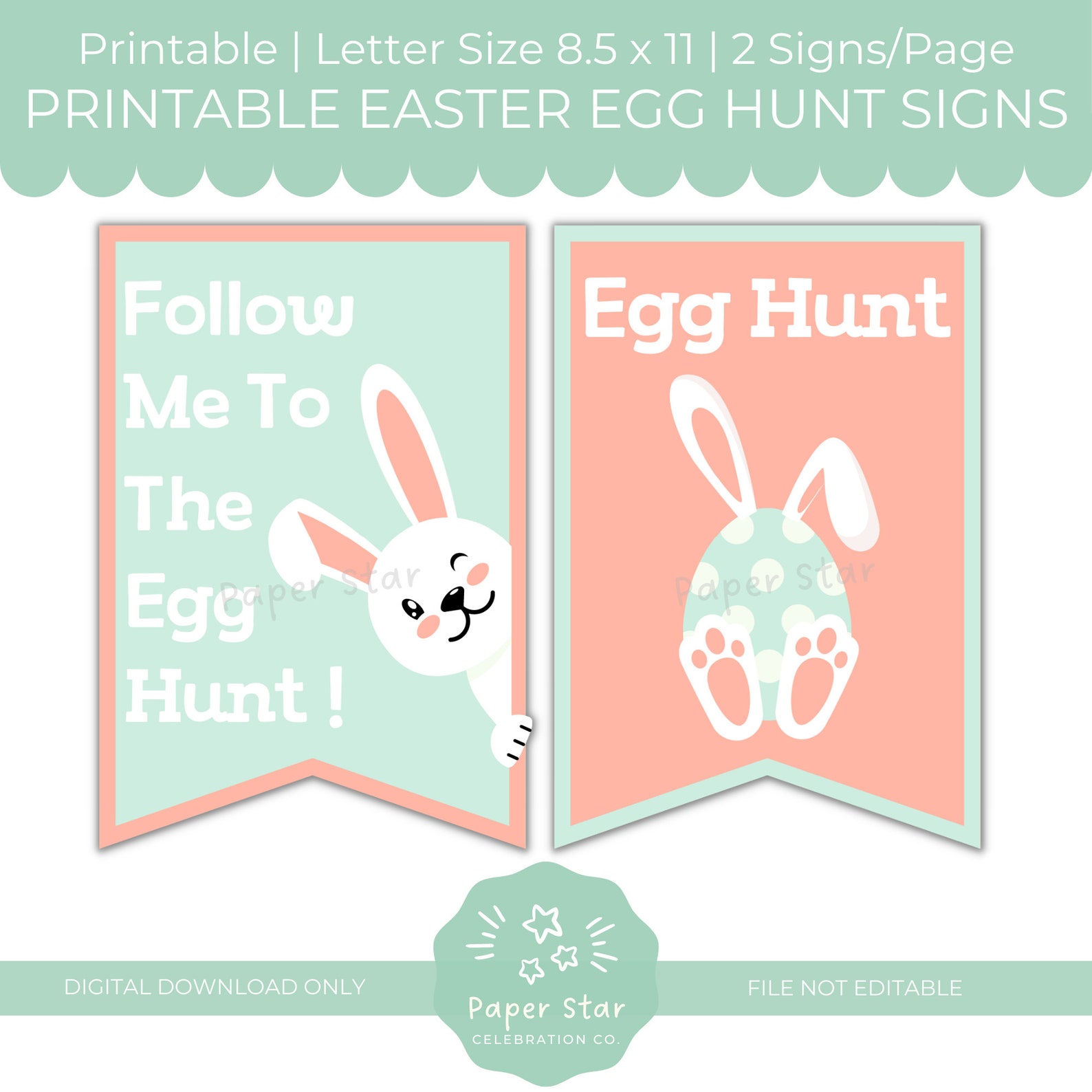 Printable Easter Egg Hunt Signs | Printable Easter Sign Kit | Easter ...