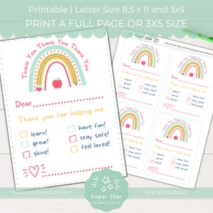 Printable Kids Teacher Appreciation Thank You Cards | Fun and Colorful ...