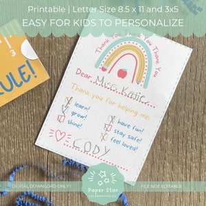 Printable Kids Teacher Appreciation Thank You Cards | Fun and Colorful ...