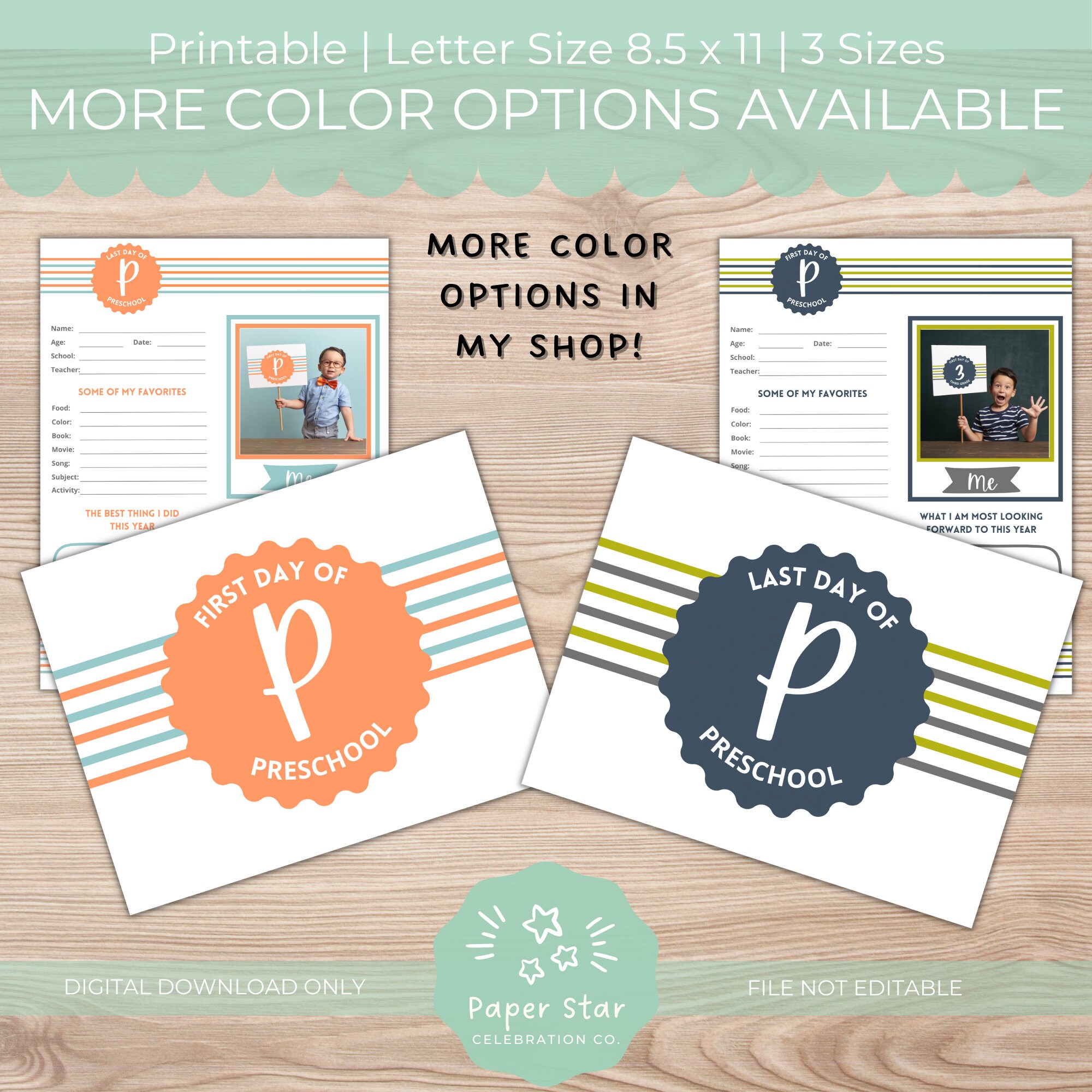 School Memories Interview Printable: First & Last Day Keepsake (digital ...