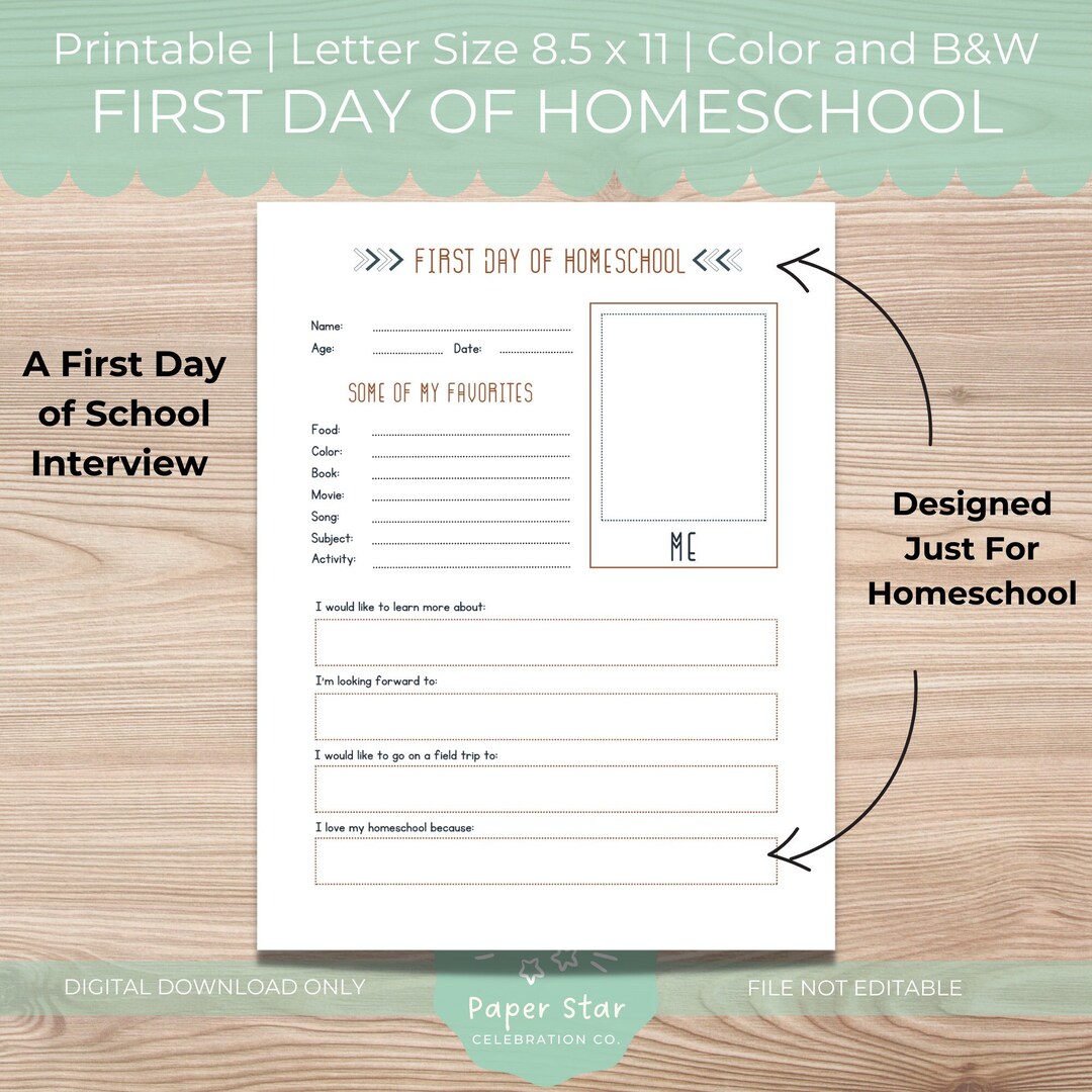 First Day of Homeschool Interview Printable, Designed Just for ...