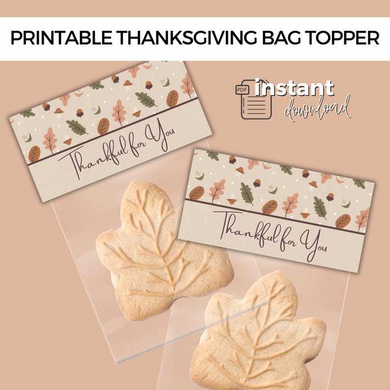 Printable DIY Thanksgiving Treat Bag Toppers | Cookie Toppers & Treats ...