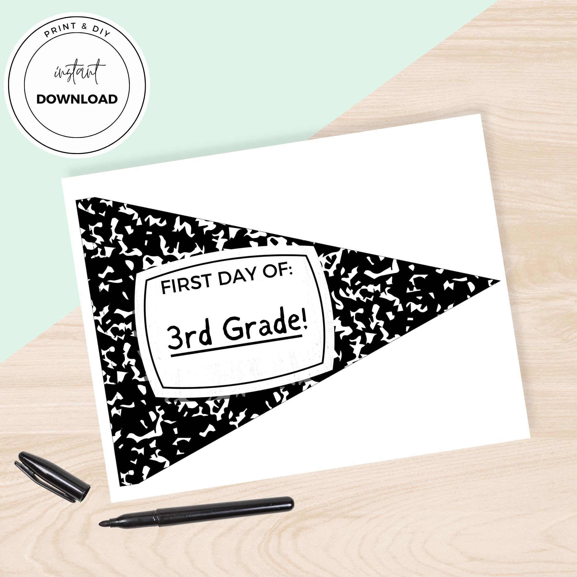 Printable Back to School Pennant Flags: First Day Photo Props (digital ...