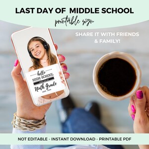 Last Day of School Photo Prop Sign: Middle & Junior High (digital ...