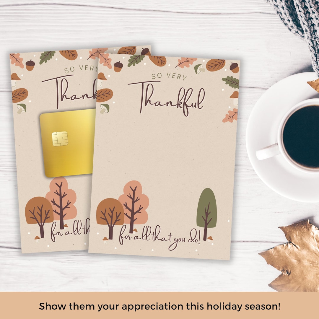 Printable DIY Thanksgiving Gift Card Holder | Thank You Card for ...
