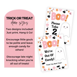 Printable Trick or Treat Porch Signs | Instant Download for Halloween ...