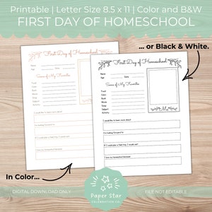 Homeschool Interview Printable: First Day Questionnaire (digital ...