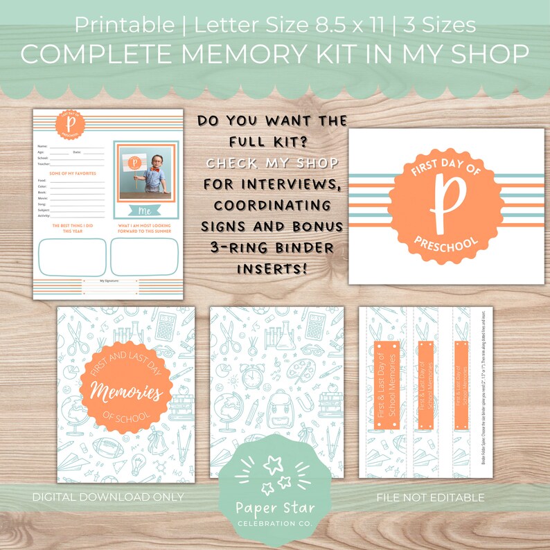 Back to School Printables for First & Last Day of School Interviews ...