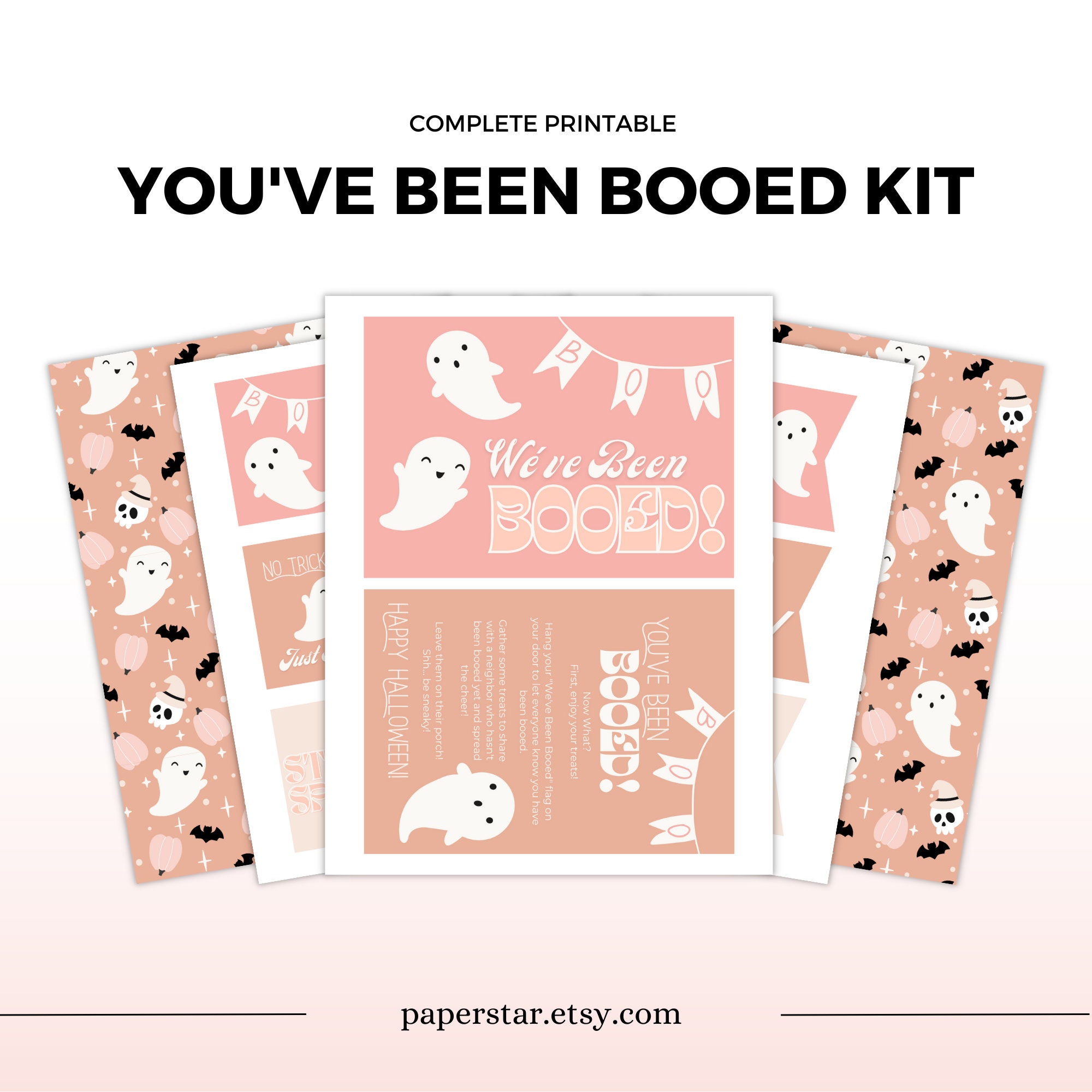 You've Been Booed Kit: Printable Halloween Signs, Flags, Tags (digital ...