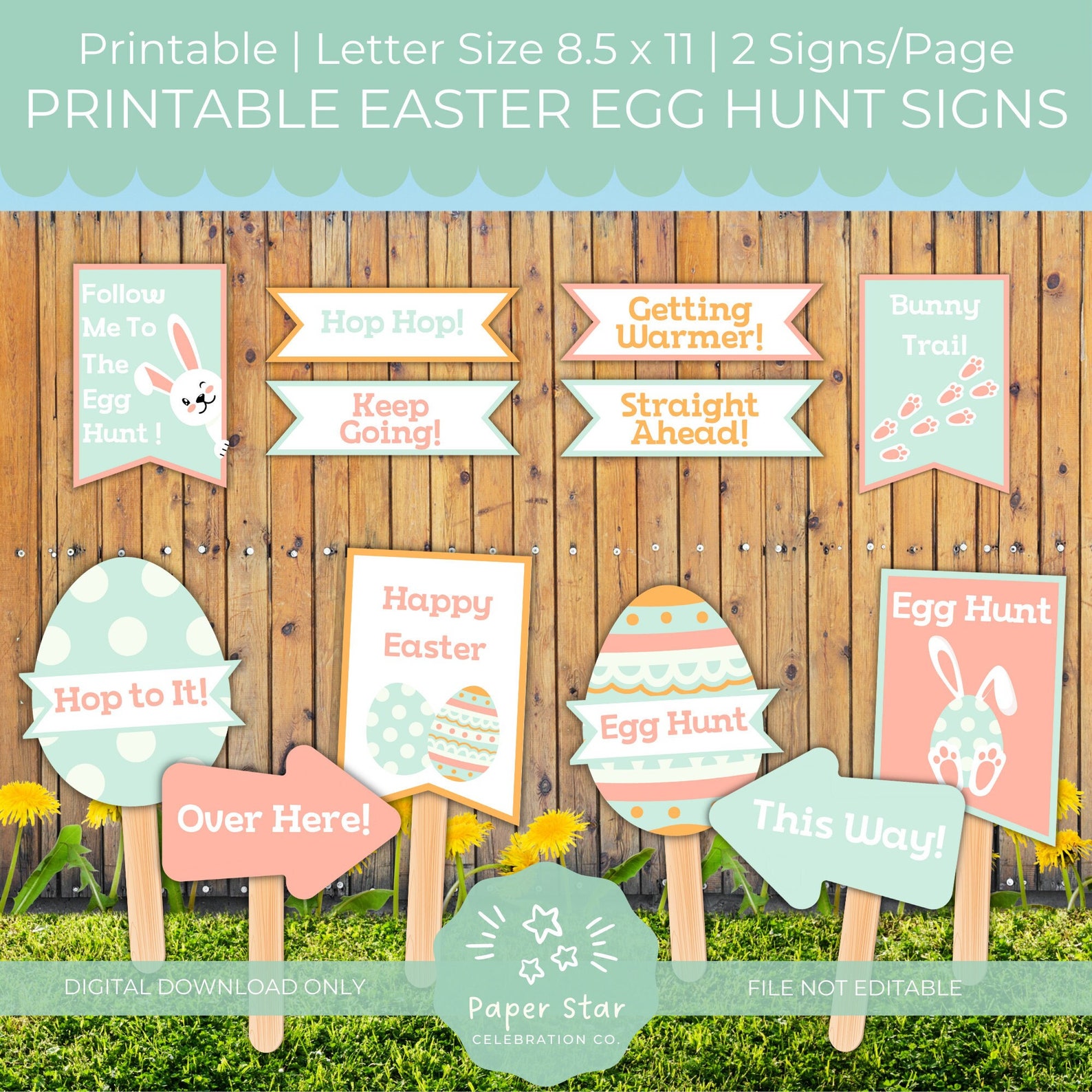 Printable Easter Egg Hunt Signs | Printable Easter Sign Kit | Easter ...