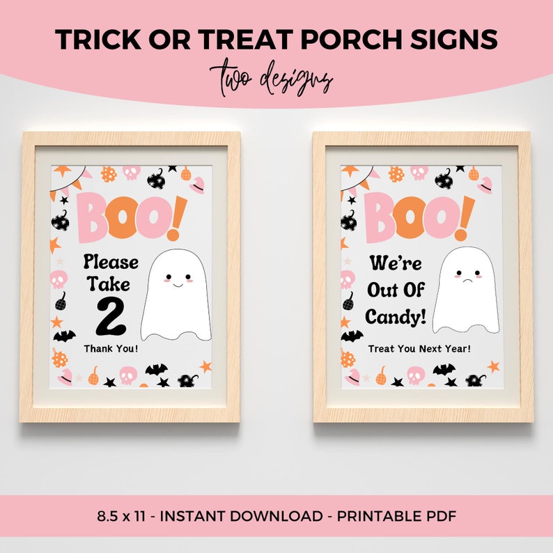 Printable Trick or Treat Porch Signs | Instant Download for Halloween ...