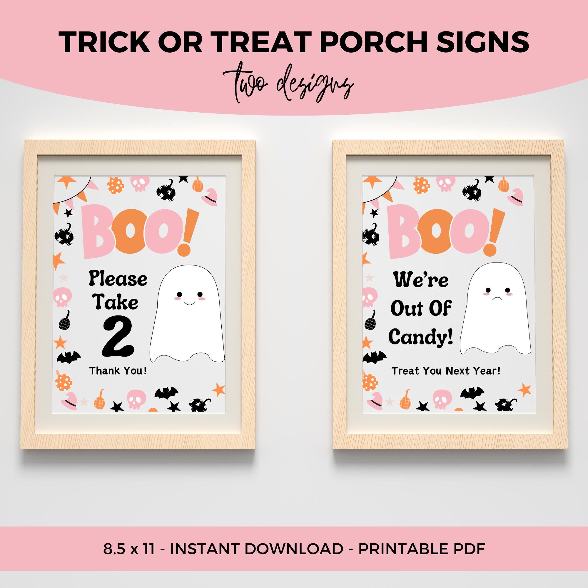 Printable Trick or Treat Porch Signs | Instant Download for Halloween ...