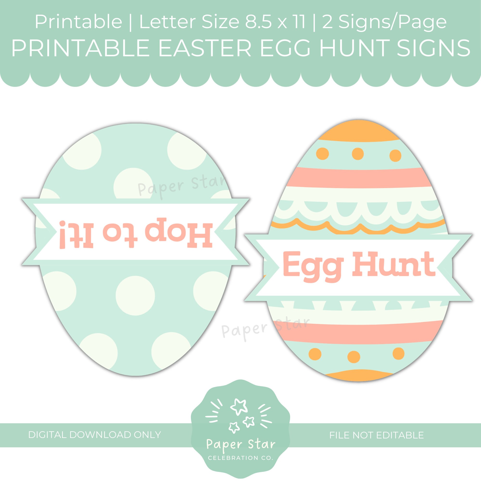 Printable Easter Egg Hunt Signs Printable Easter Sign Kit Easter Bunny ...