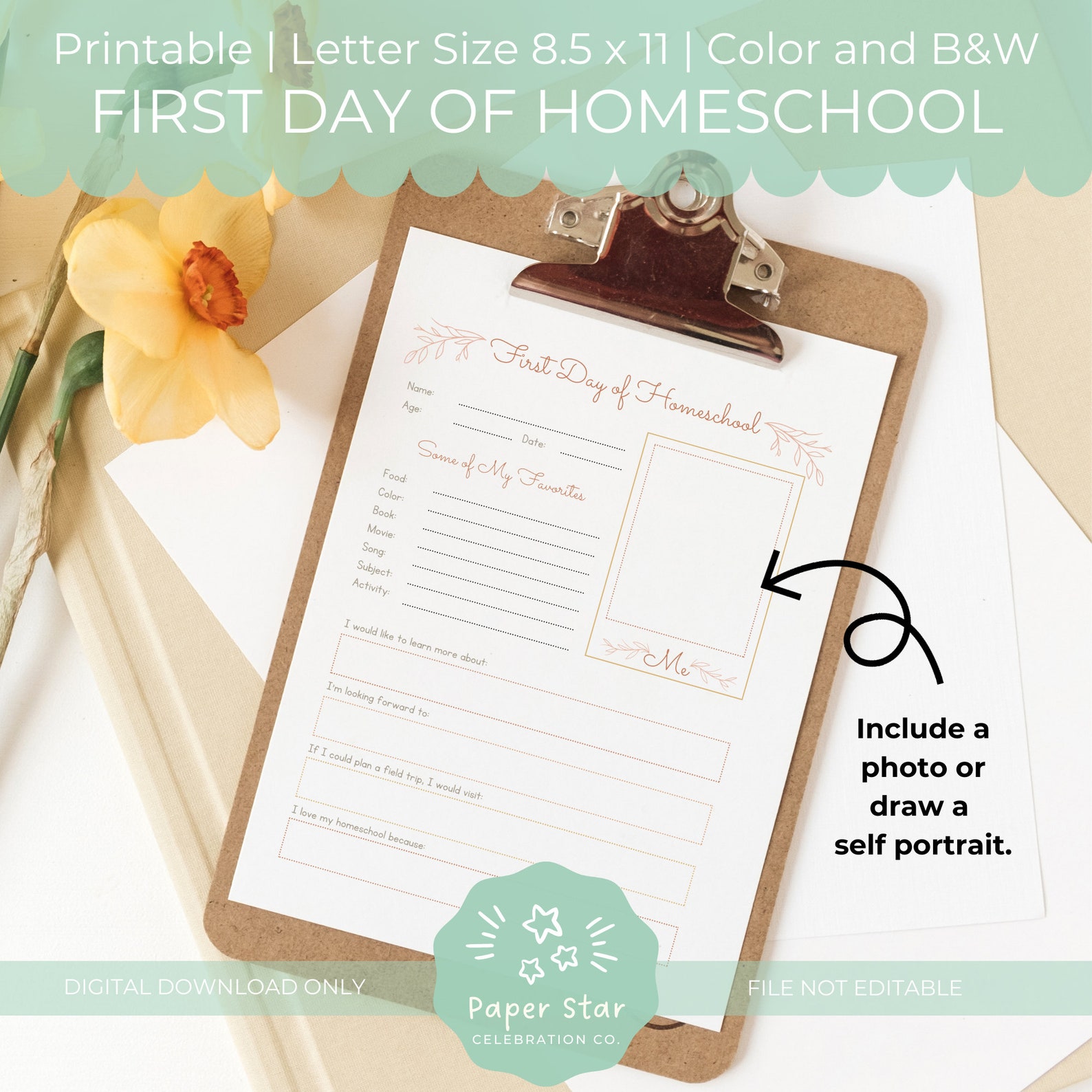 Homeschool Interview Printable: First Day Questionnaire (digital ...