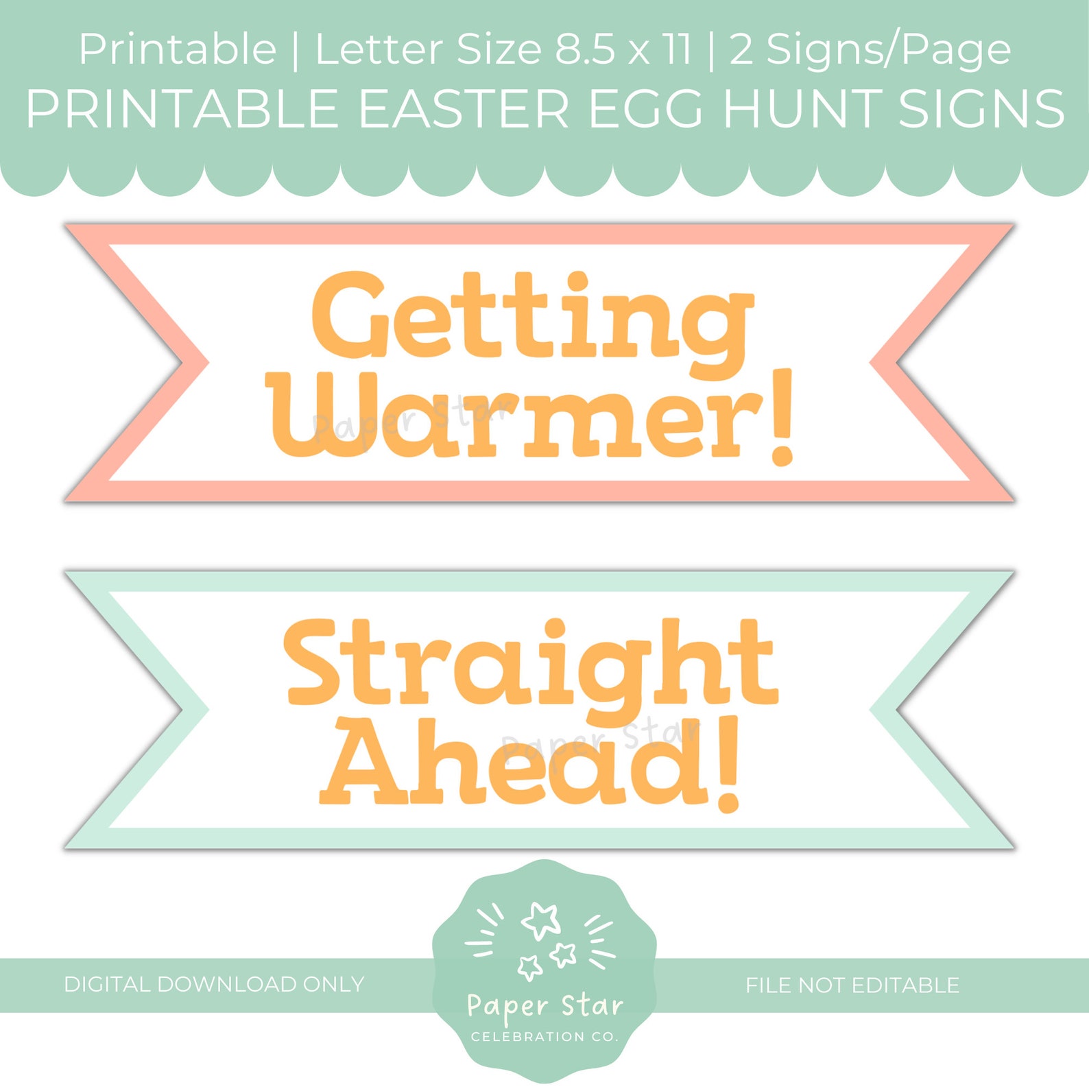 Printable Easter Egg Hunt Signs | Printable Easter Sign Kit | Easter ...