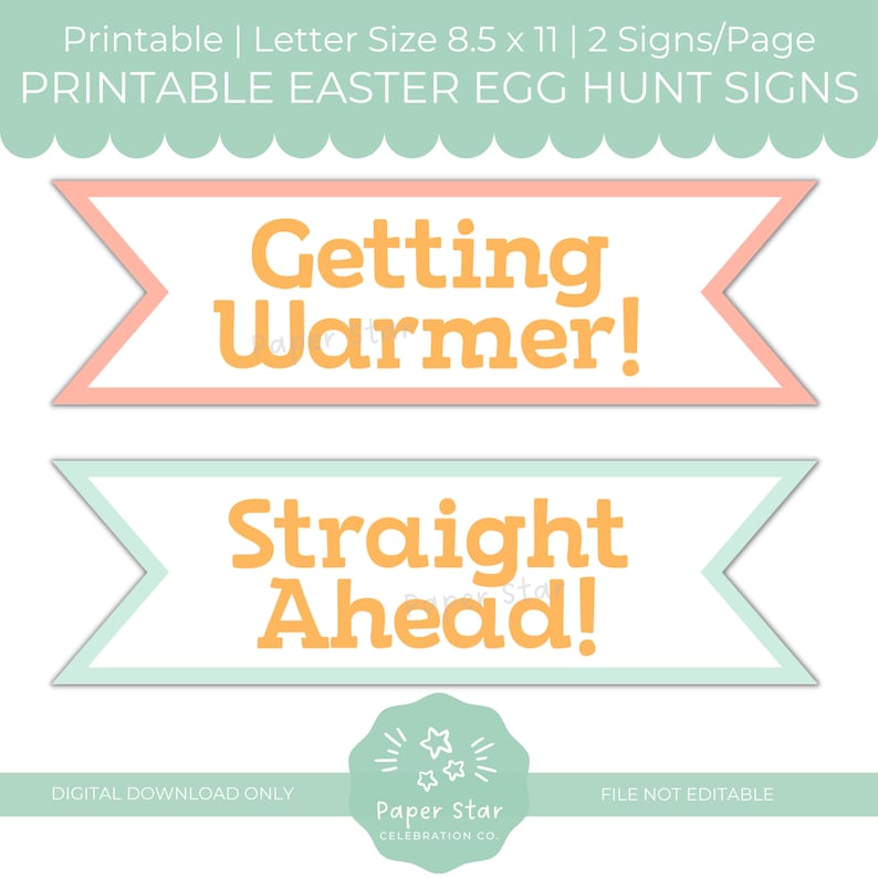 Printable Easter Egg Hunt Signs | Printable Easter Sign Kit | Easter ...