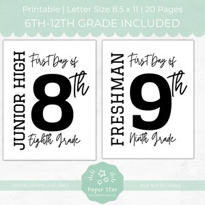 First Day of School- Last Day of School Printable Signs- Instant ...