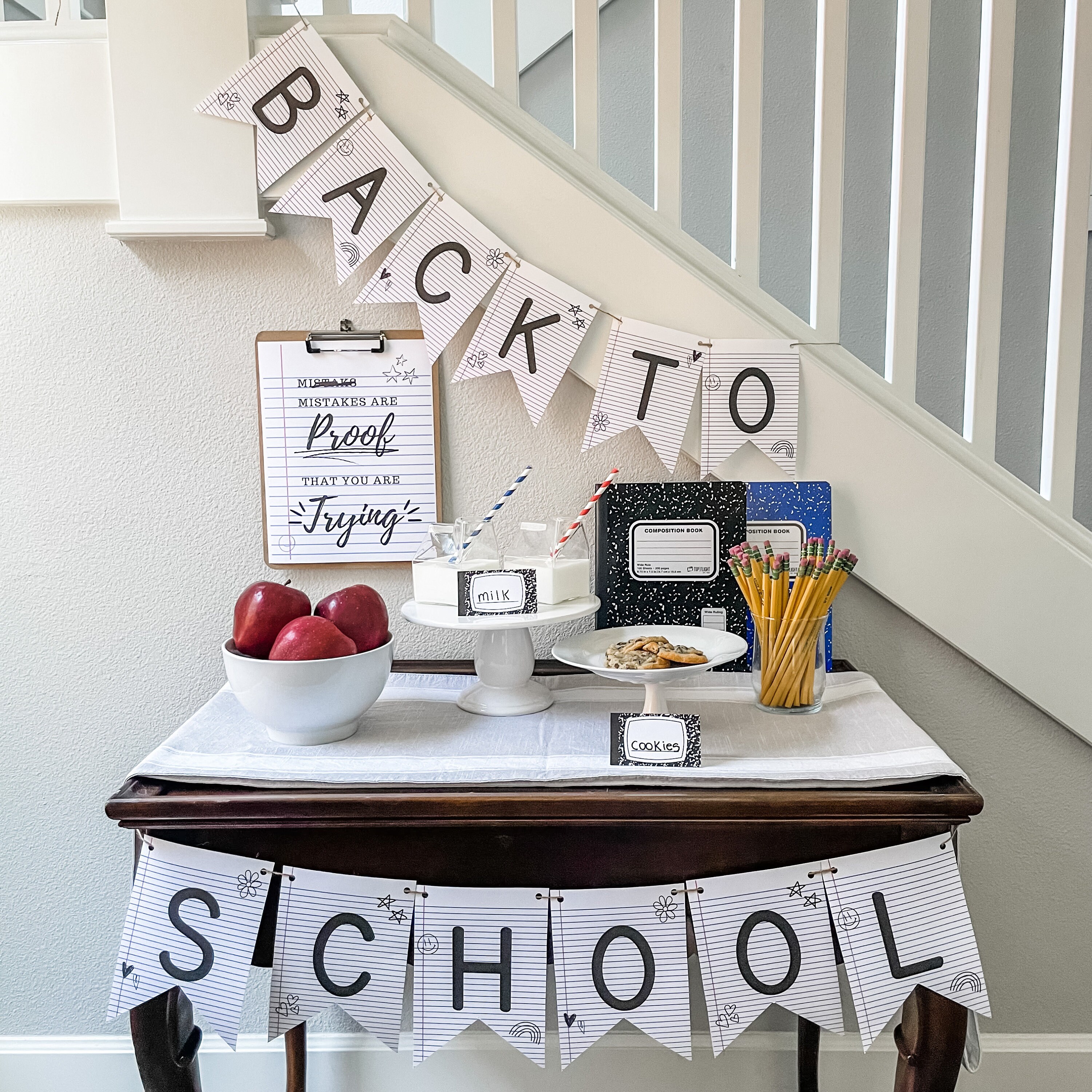 Back to School Banner: Notebook Paper Pennants (digital Download PDF ...