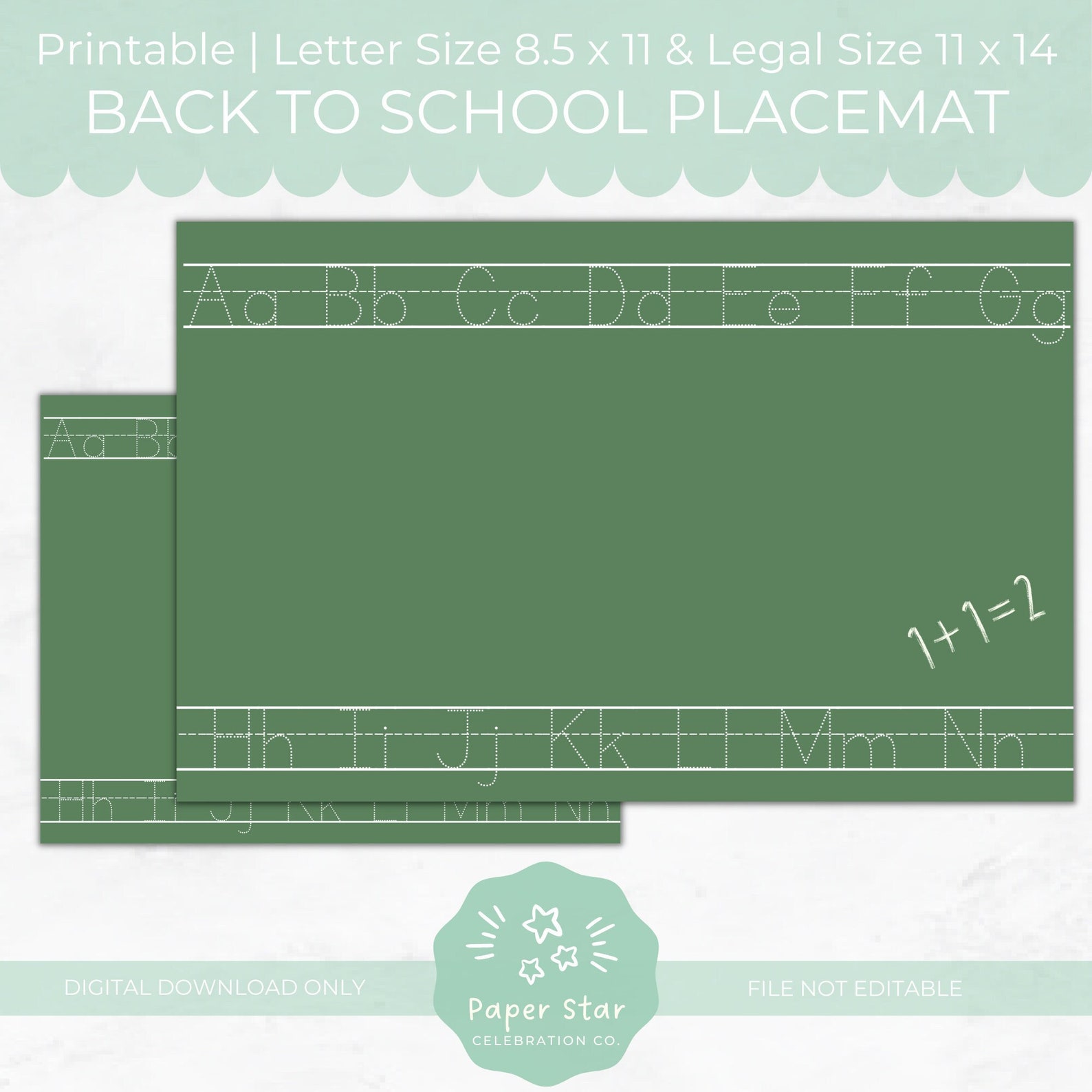 Printable Back to School Placemat Back to School Breakfast - Etsy