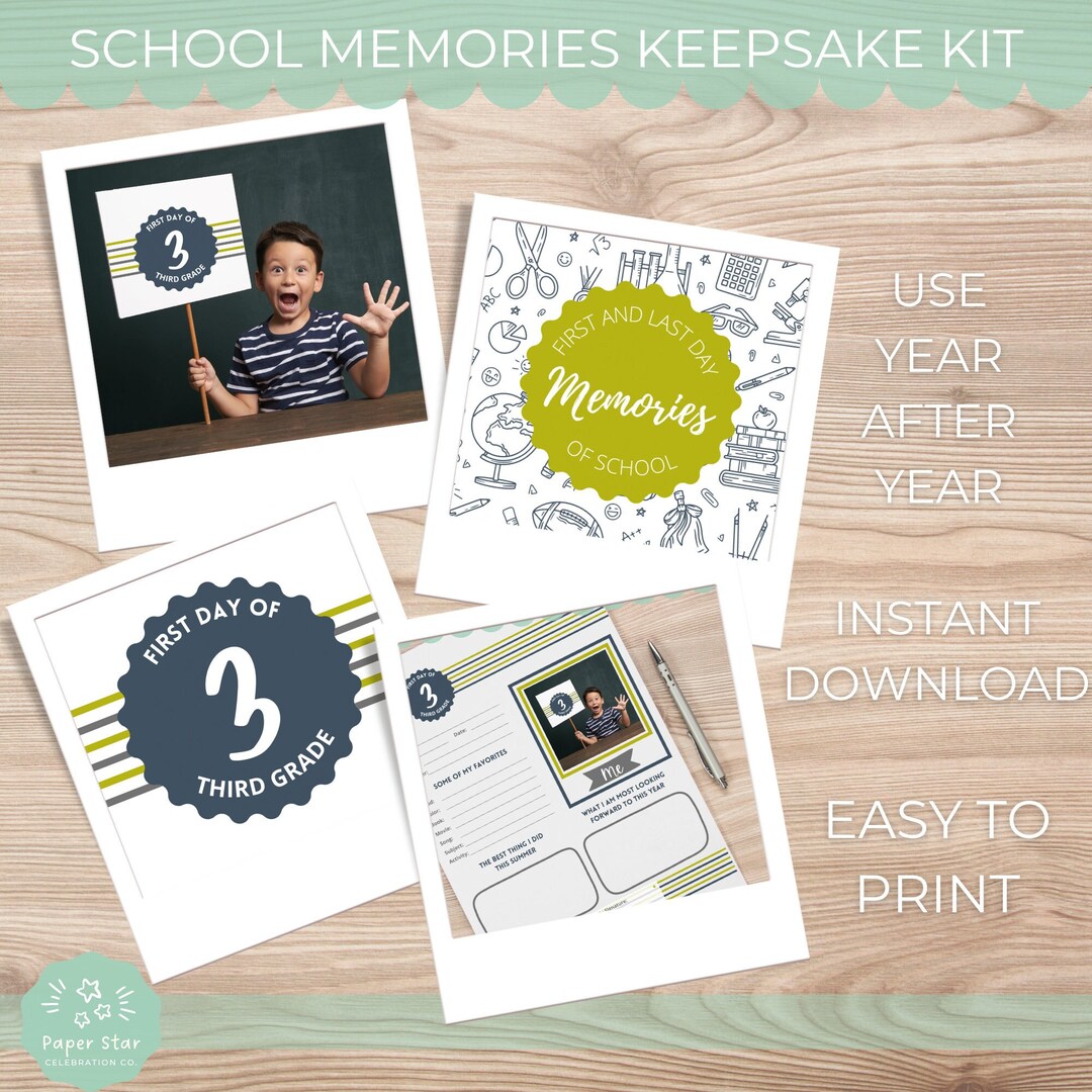 Kids Keepsake Journal Kit, School Memory Book | Includes Back to School ...