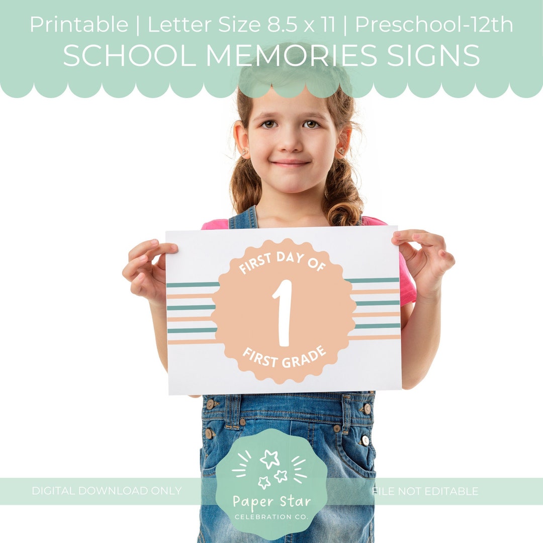 First Day of School & Last Day of School Printable Signs for - Etsy