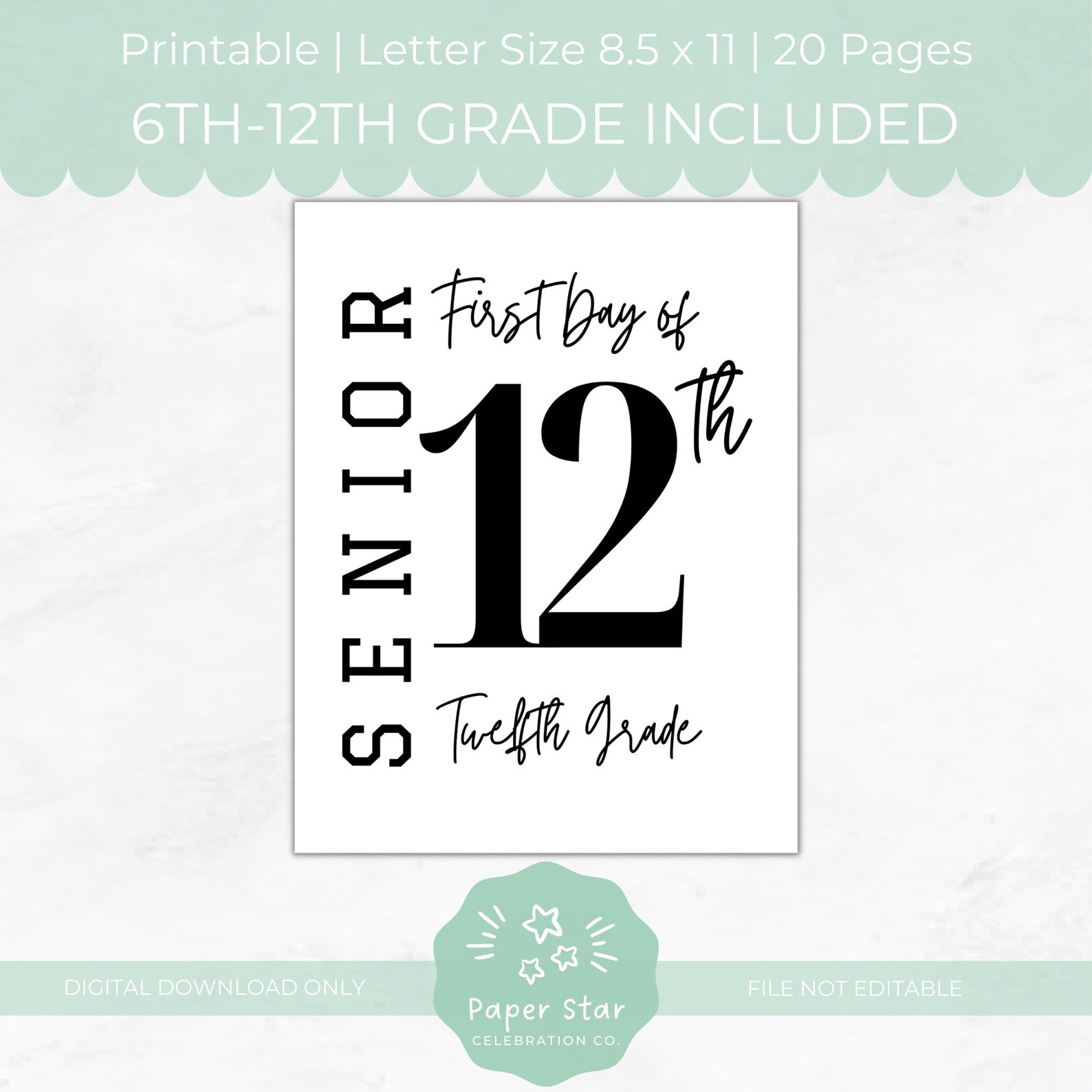 First Day of School Last Day of School Printable Signs Instant Download ...