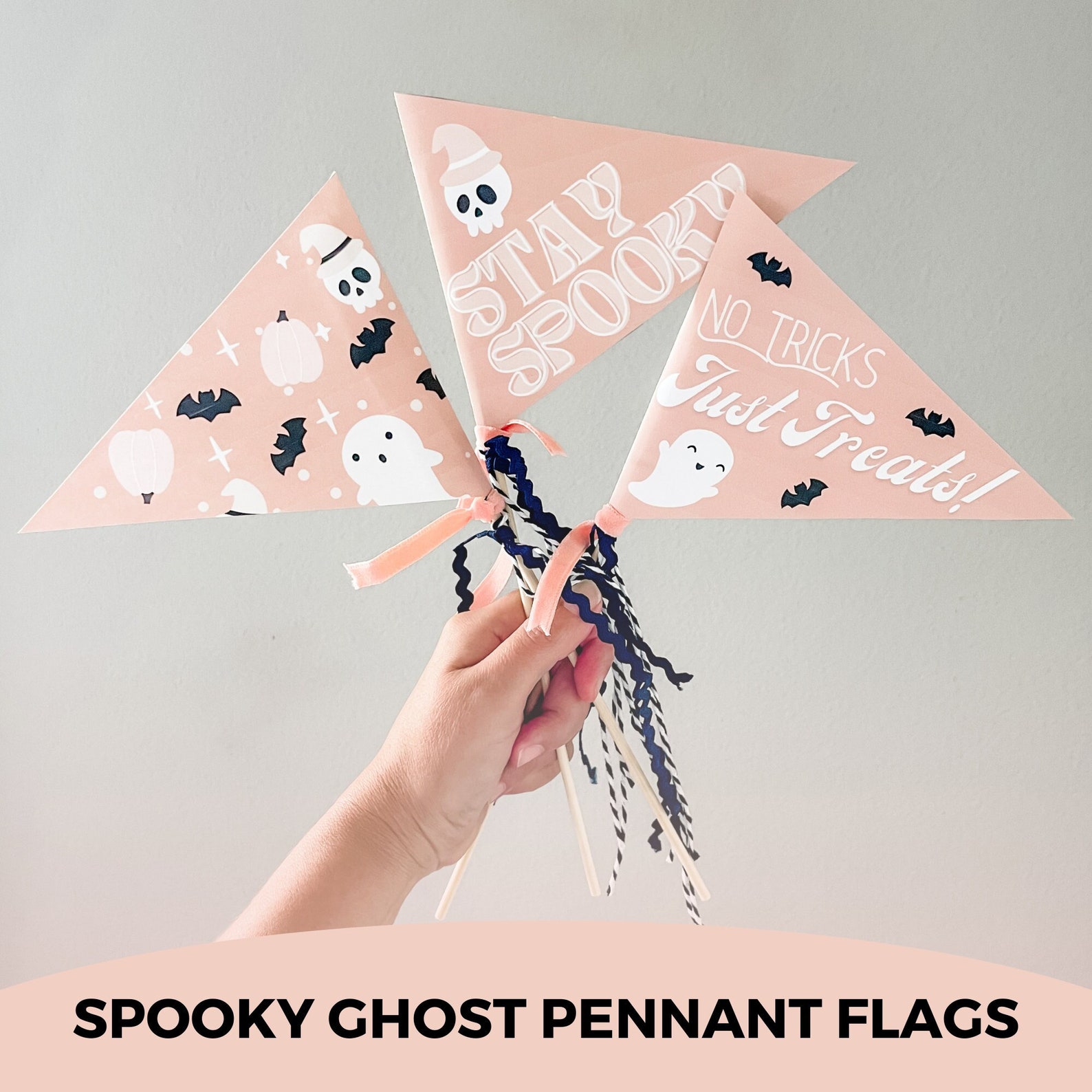 Halloween Ghost Pennant Flags: Pastel Spooky Decor (digital Download ...