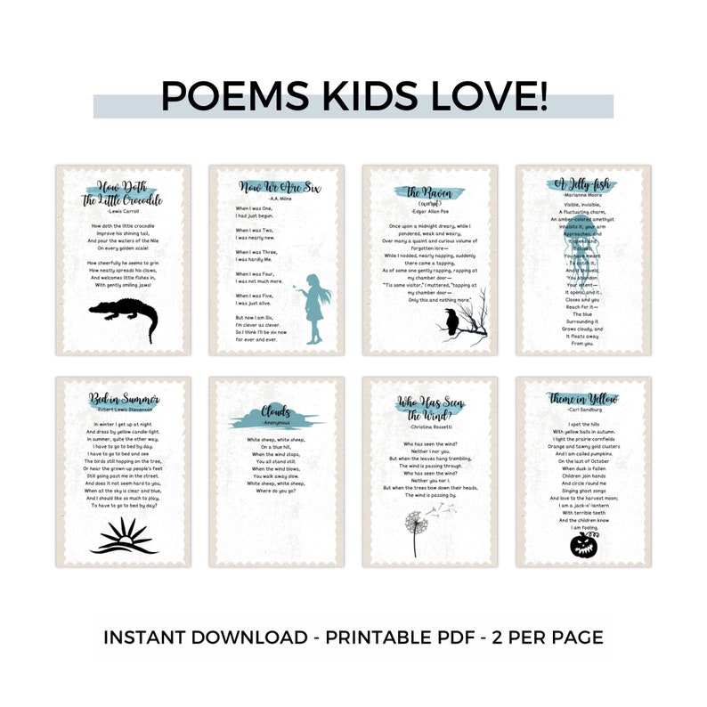 Poetry Tea Party Printable Bundle: Poems, Recipes, Decor (digital ...