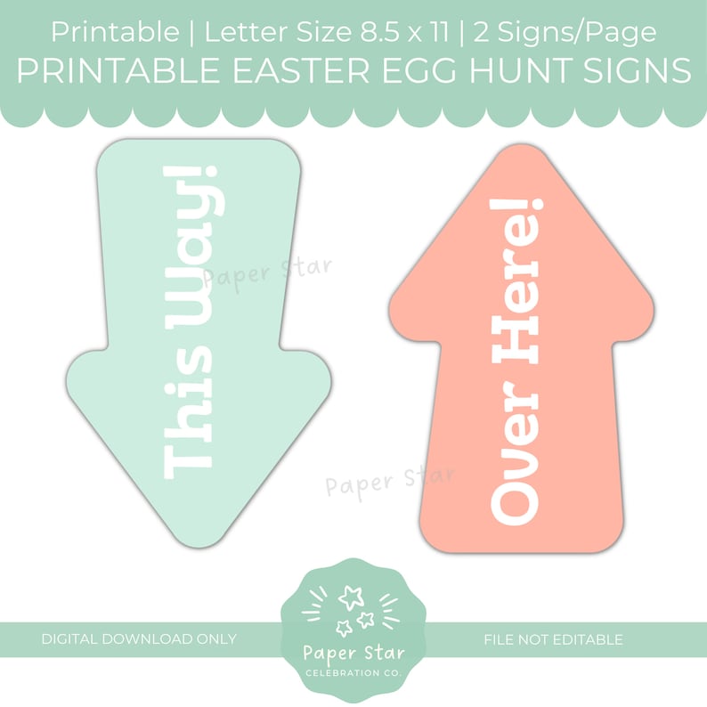 Printable Easter Egg Hunt Signs | Printable Easter Sign Kit | Easter ...