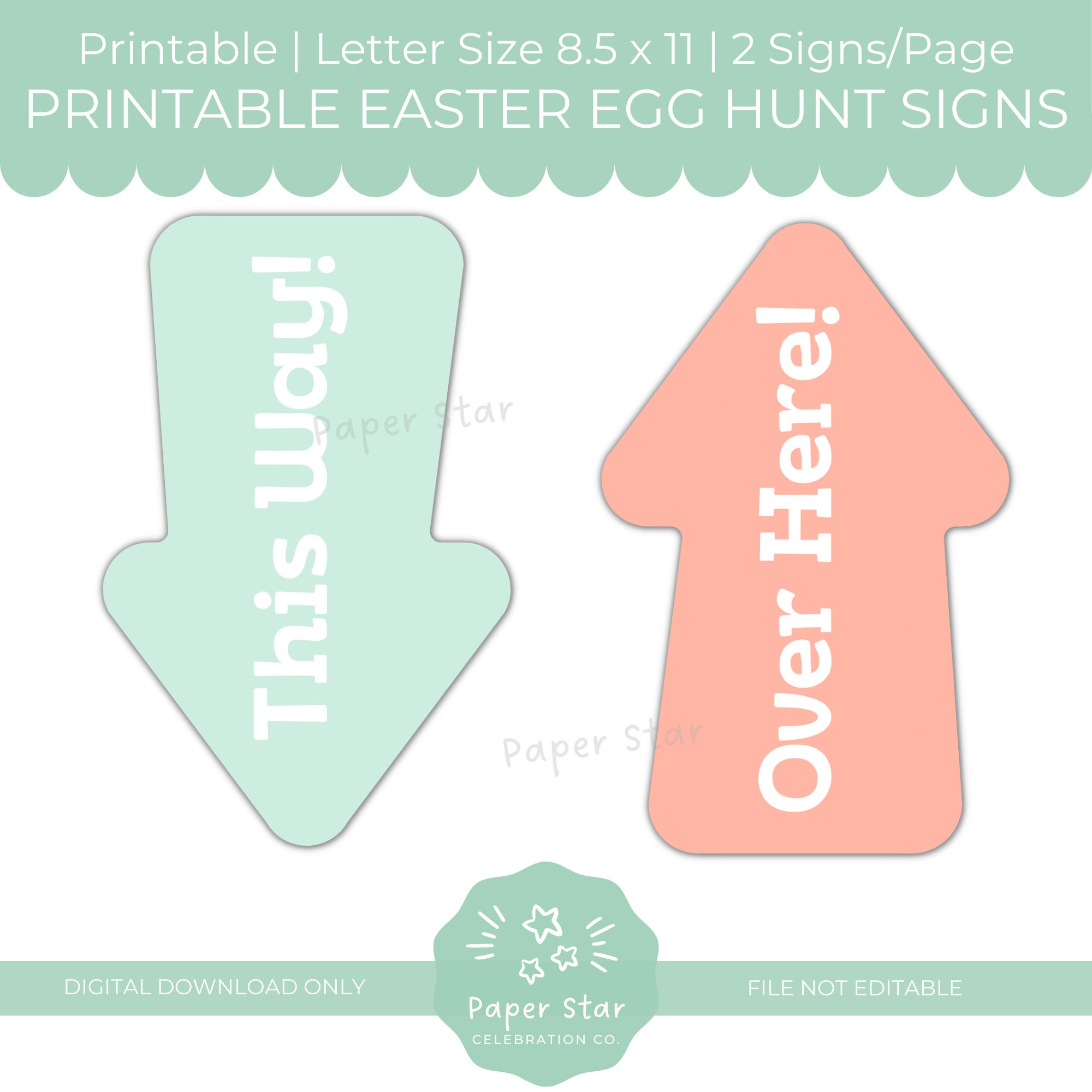 Printable Easter Egg Hunt Signs Printable Easter Sign Kit Easter Bunny ...