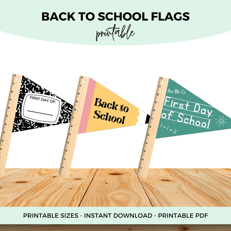 Printable Back to School Pennant Flags Instant Download Flag Props for ...