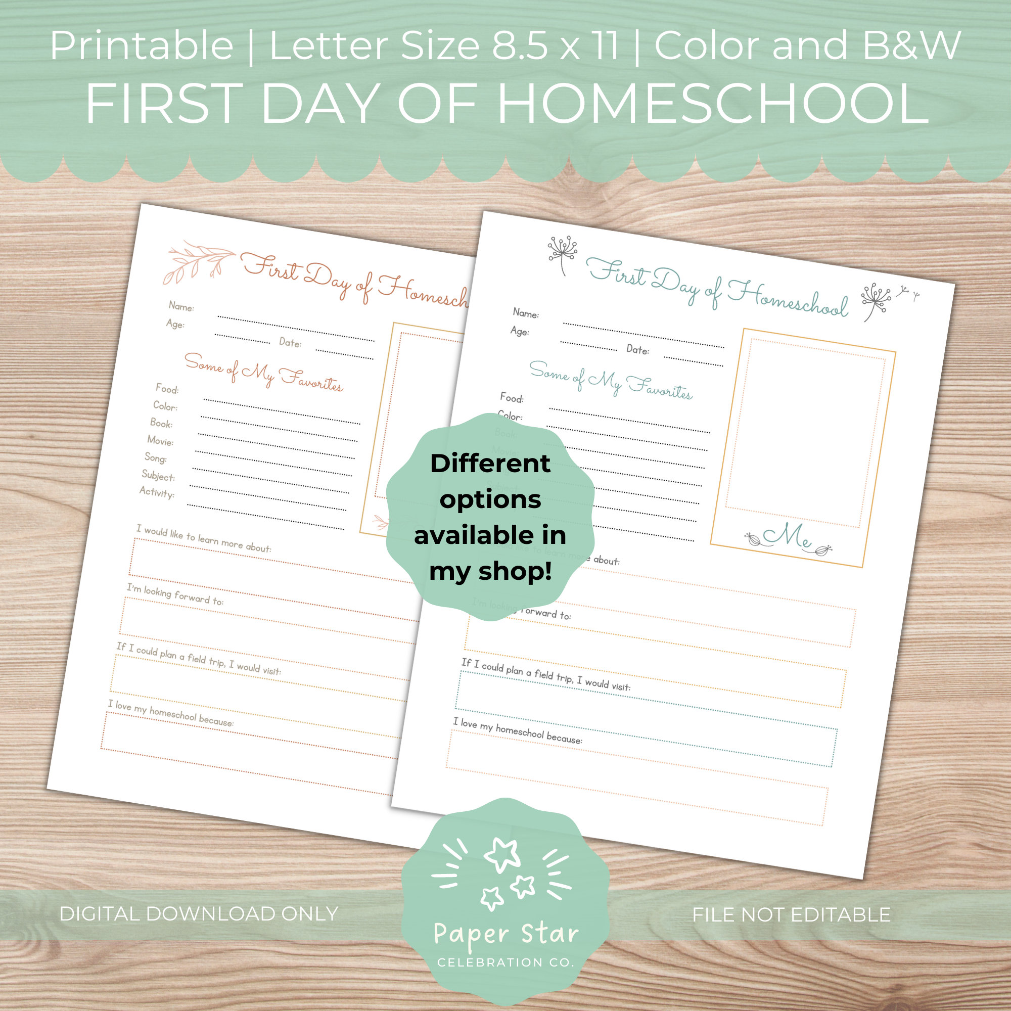 First Day of Homeschool Interview Printable, Designed Just for ...