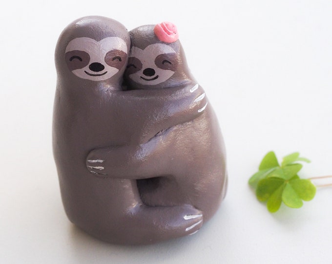 Cute Sloths - Sloth Gifts - Sloth Cake Topper - Hugging Sloths - Sloth ...