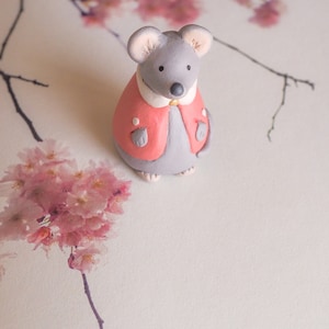 Tiny Mouse Figurine - Mouse Lover Gift - Mouse Ornament - Mouse Cake ...