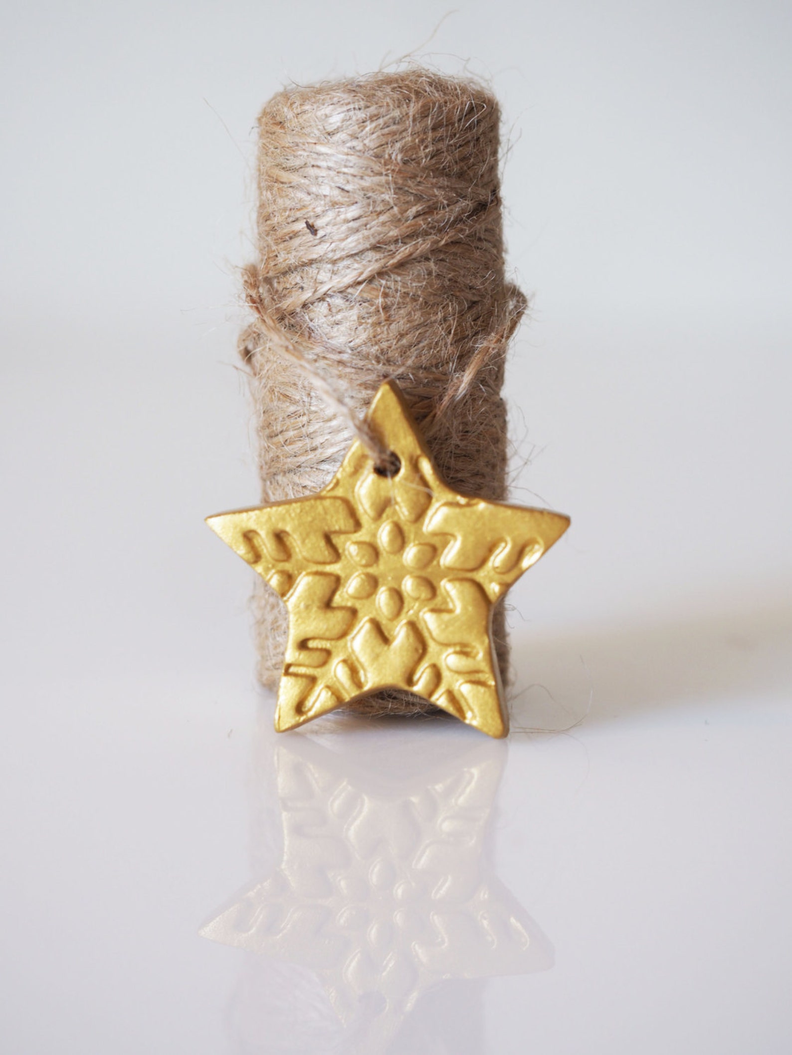 Gold star decorations Set of 3 gold Christmas ornaments | Etsy