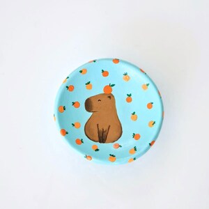Capybara Ring Holder Cute Capy With Orange Ring Dish Funny Capy Bara ...